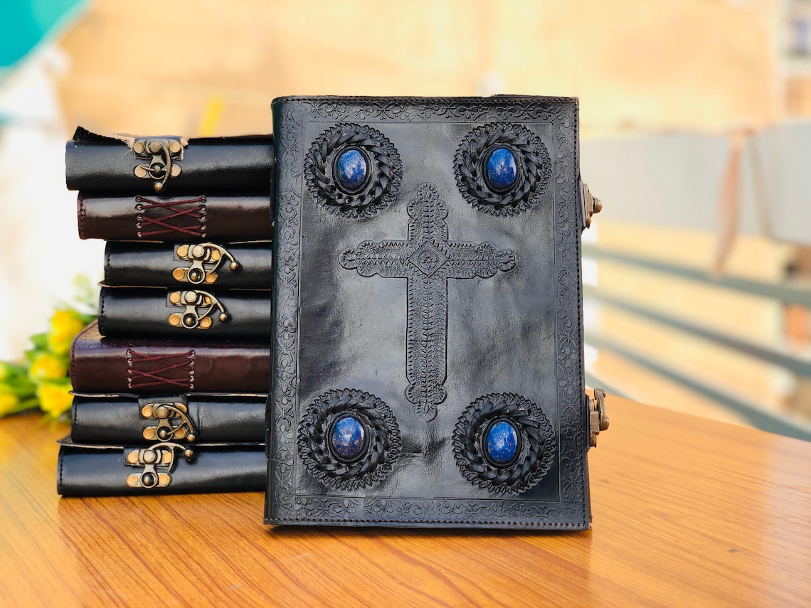 Cross Leather Journal Handmade Large Celtic Cross Notebook - Etsy