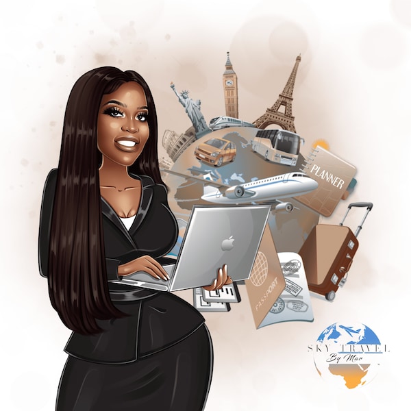 Travel Agent Cartoon Logo - Etsy