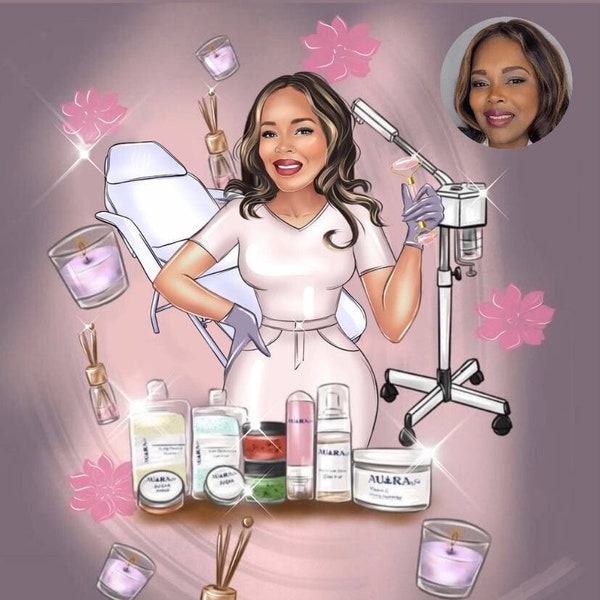 Esthetician Cartoon Logo - Etsy