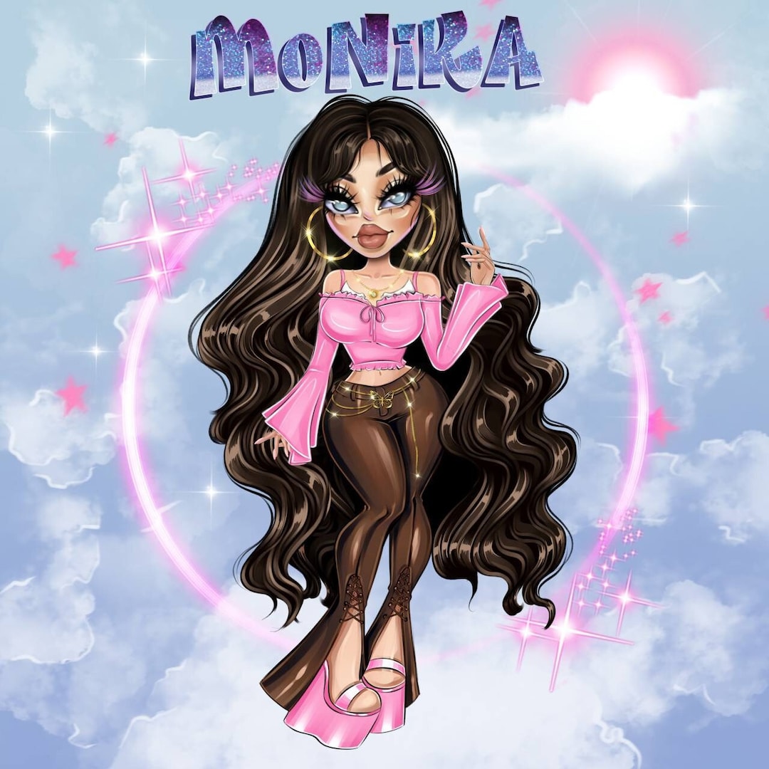 Logotipo de retrato de dibujos animados de muñeca, logotipo de estilo ...