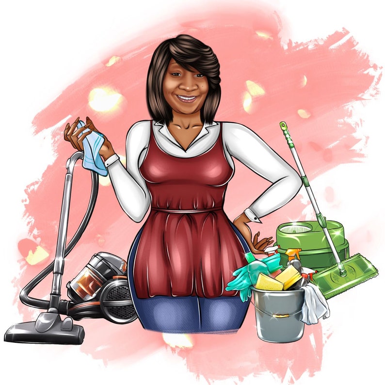 Cleaning Business Logo Portrait Housekeeper Logo Cleaning - Etsy
