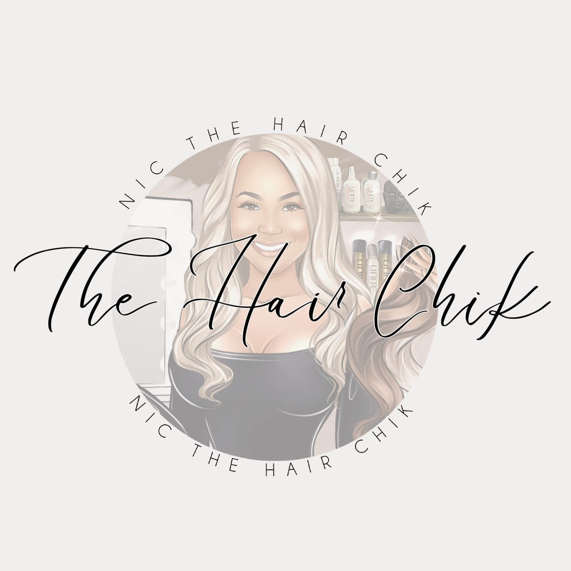Custom Hairstylist Logo Design Hair Bundles Logo Hair Logo | Etsy
