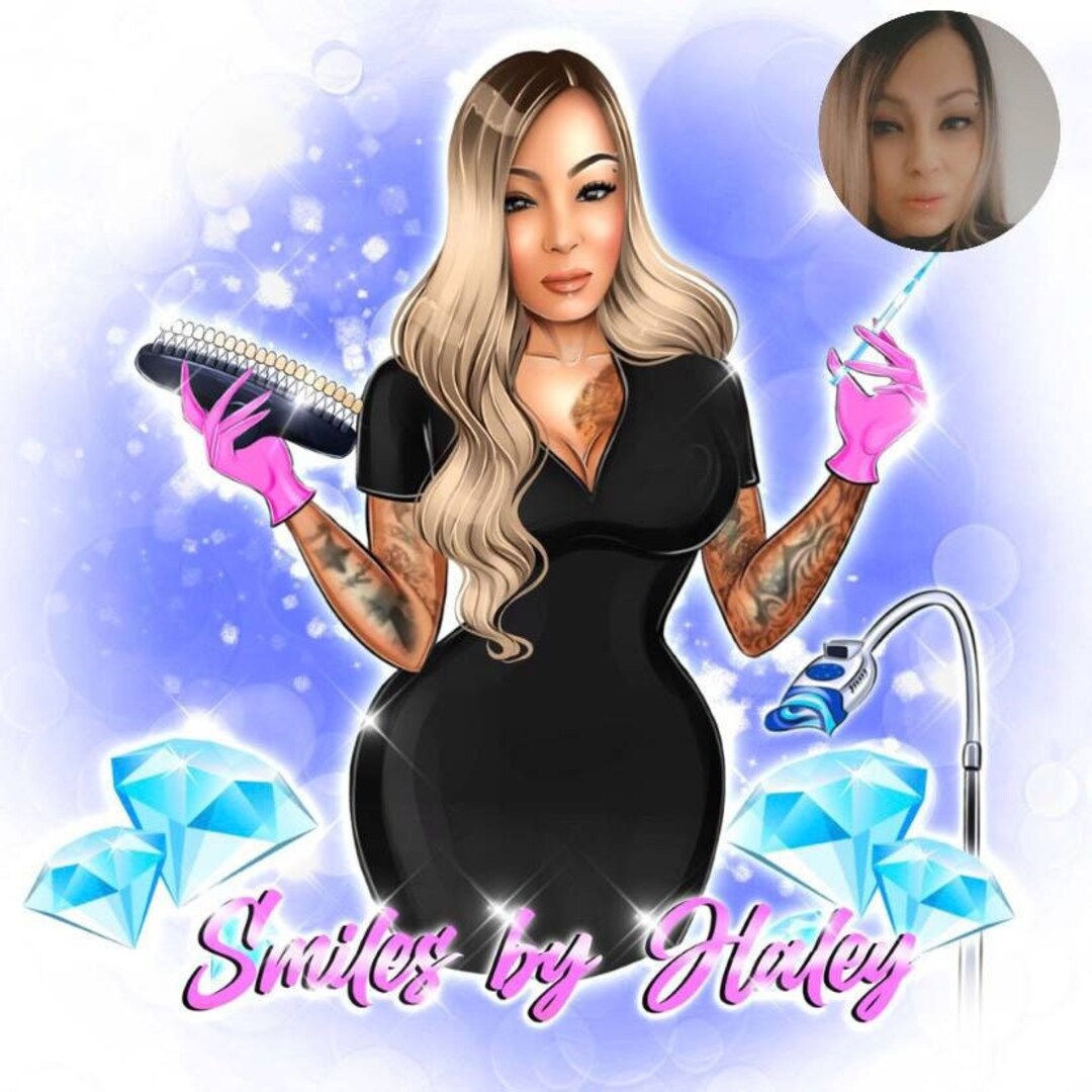 Teeth Whitening Logo Design, Esthetician Custom Digital Portrait ...