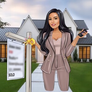 Real Estate Cartoon Logo, Custom Real Estate Logo, Real Estate ...