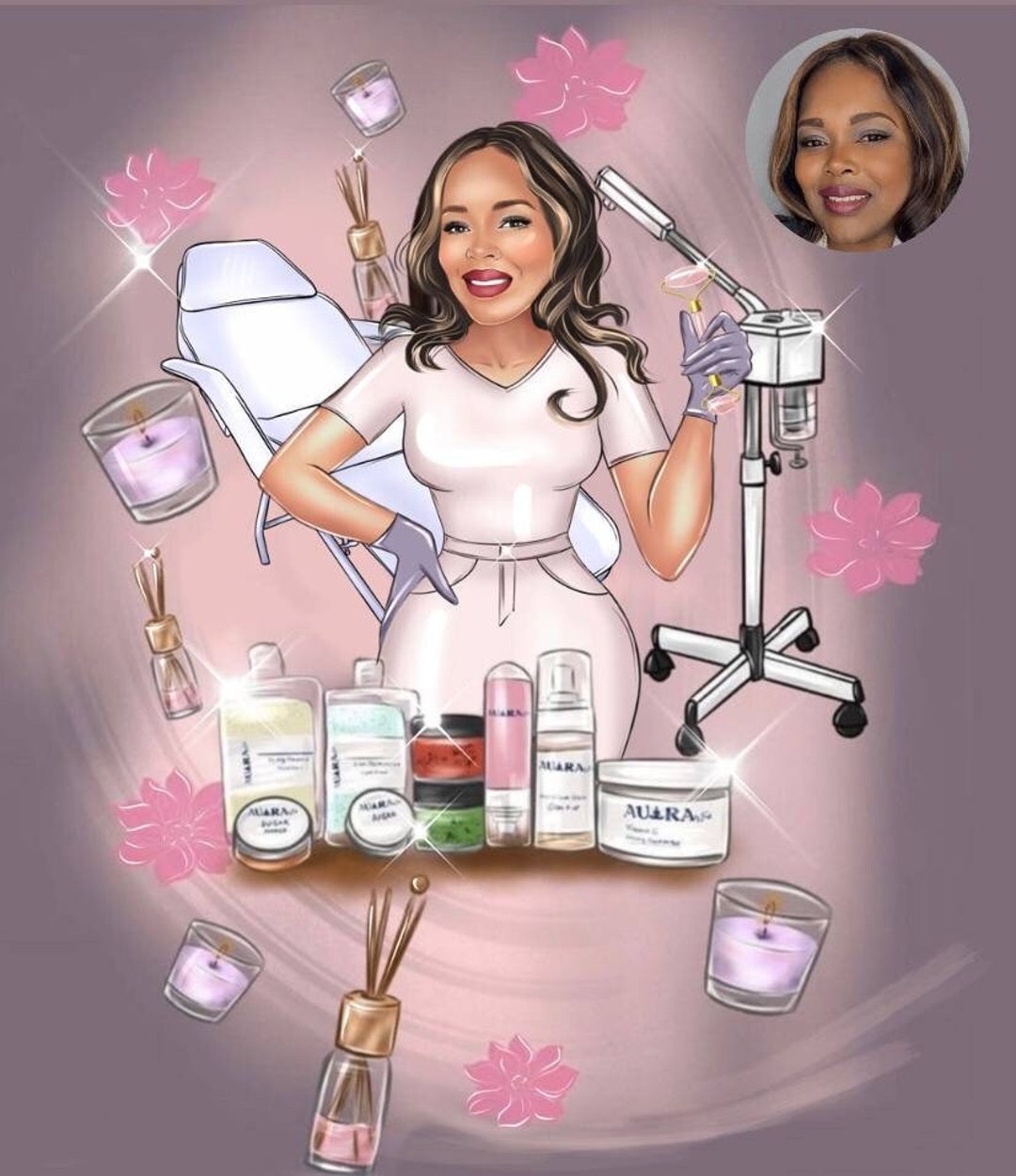 Esthetician Logo Design, Aesthetician Portrait, Nurse Logo, Salon Logo ...