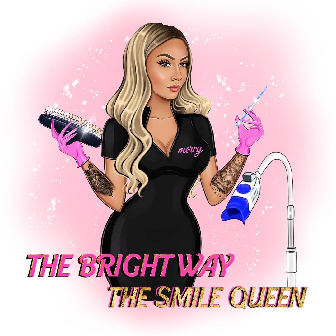 Teeth Whitening Logo Design, Esthetician Custom Digital Portrait ...