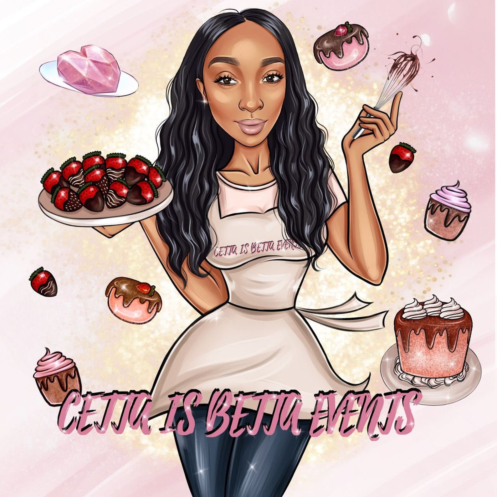 Baker Cartoon Logo Design Cake Shop Logo Dessert Maker Logo - Etsy