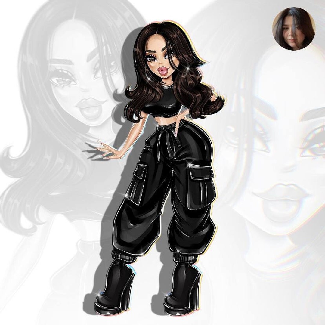 Doll Cartoon Portrait Logo, Style Logo, Beauty Logo, Personalized Doll ...