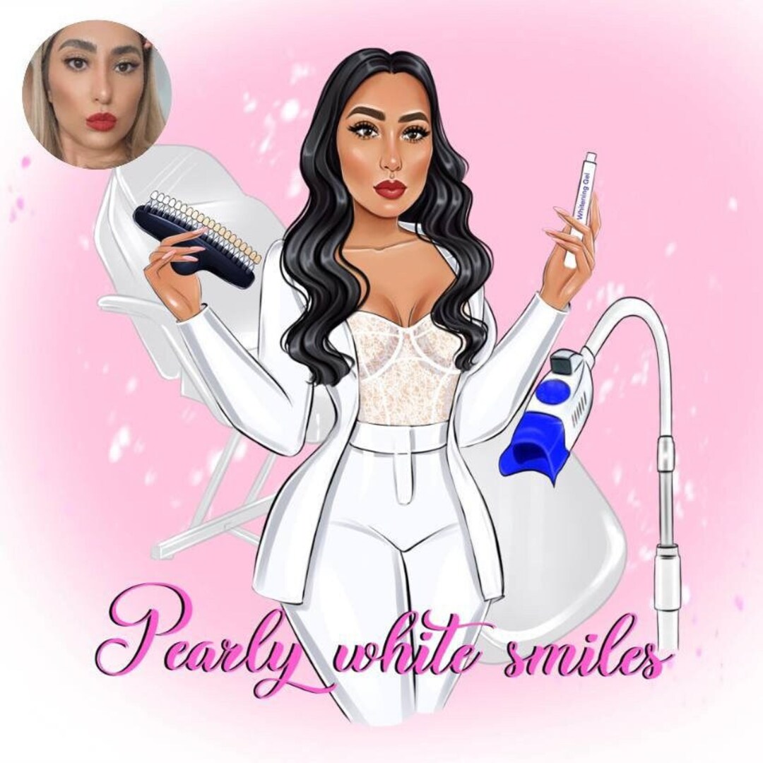 Teeth Whitening Logo Design, Esthetician Custom Digital Portrait ...