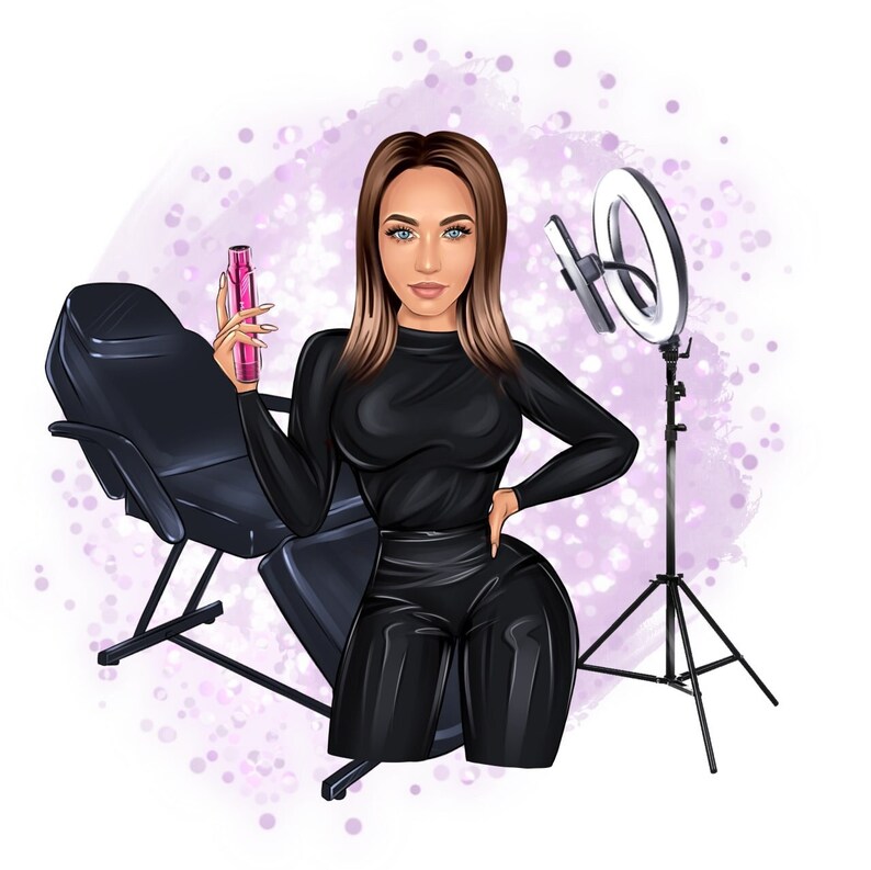 Permanent Makeup Artist Logo Custom Cartoon Logo Makeup - Etsy