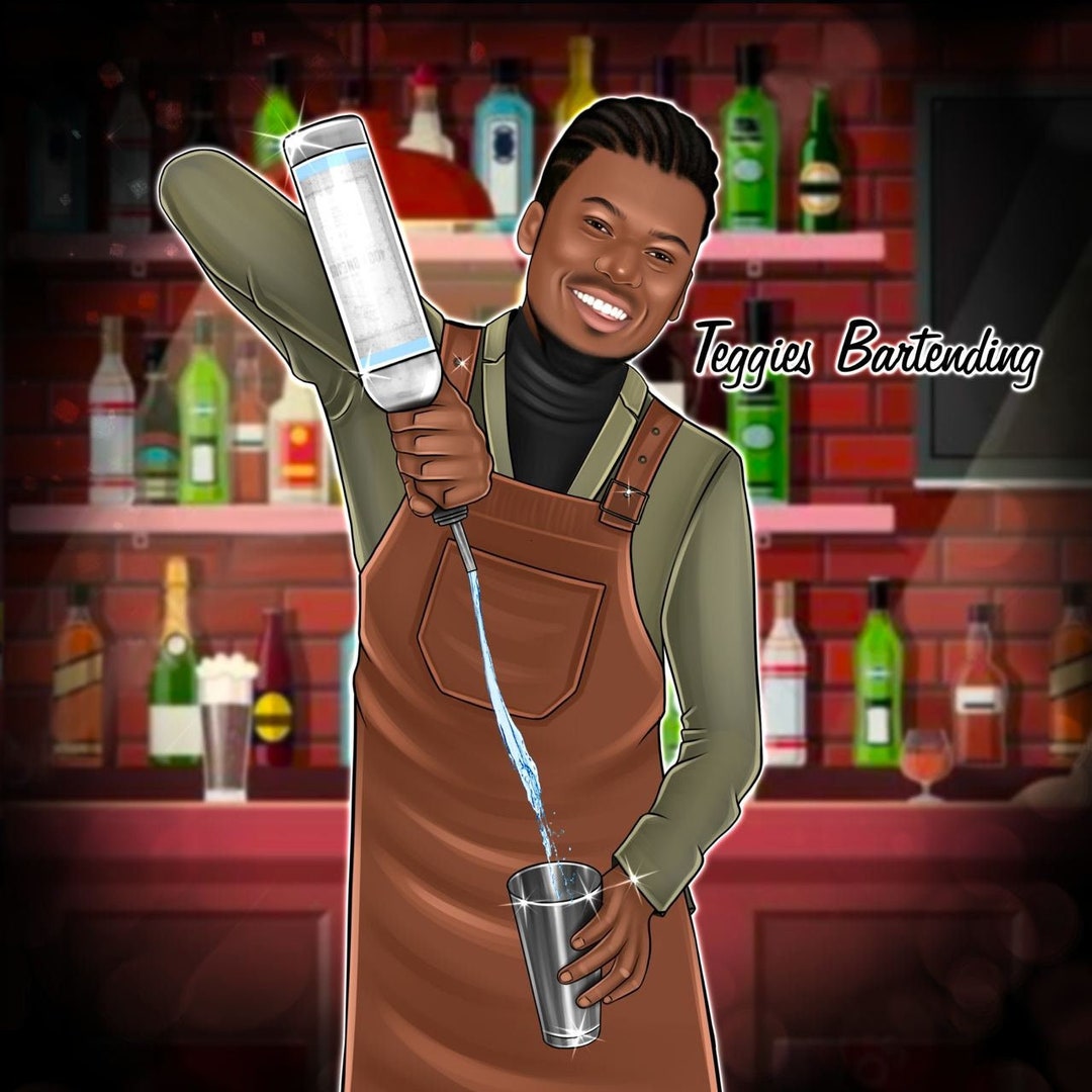 Bartender Logo Design, Custom Logo Design, Waitress Logo Design, Mobile Bartending Logo ...