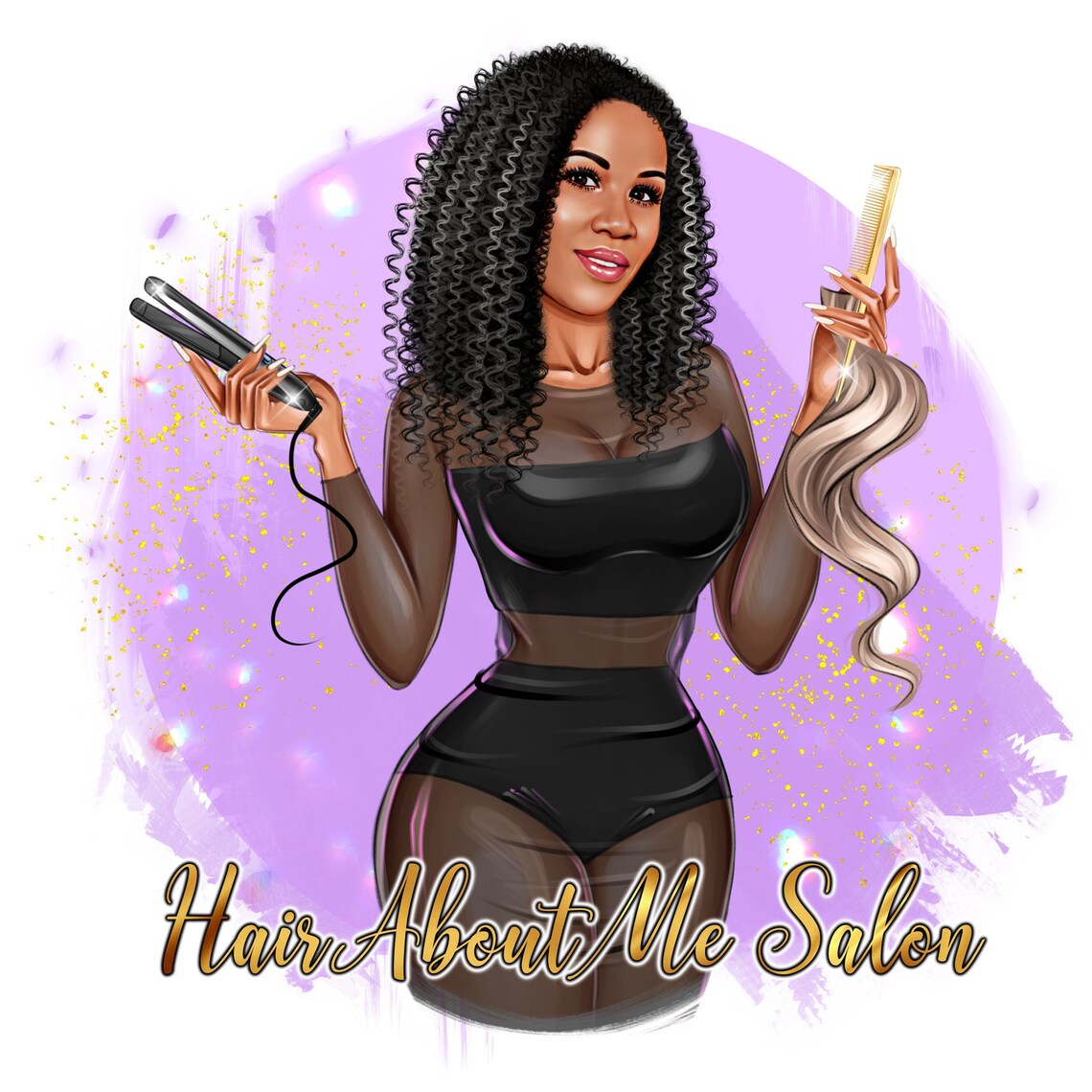 Hairdresser Logo Lace Wig Shop Logo Design Hair Seller Logo - Etsy