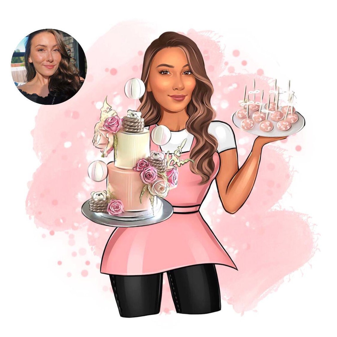 Baker Cartoon Logo Design Cake Shop Logo Dessert Maker Logo - Etsy Canada