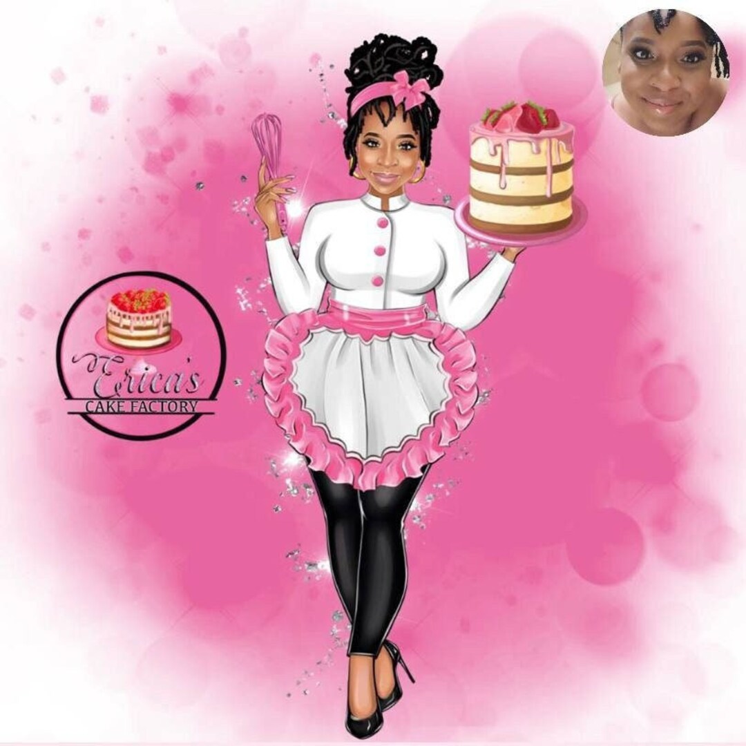 Baker Cartoon Logo Design, Cake Shop Logo, Dessert Maker Logo, Sweets ...