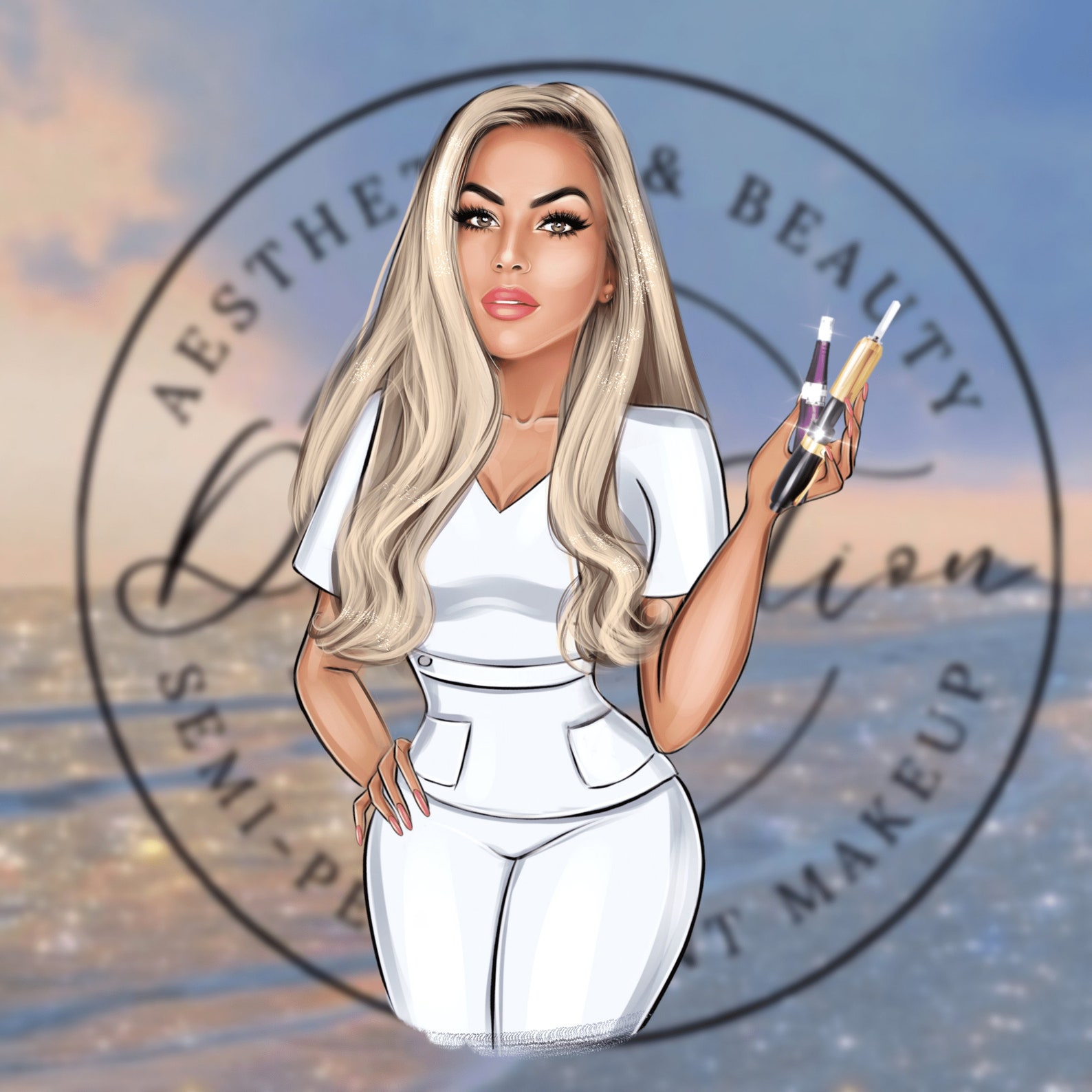 Esthetician Logo Design, Aesthetician Portrait, Nurse Logo, Salon Logo ...