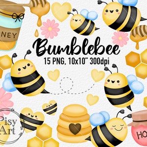 Bumblebee PNG Watercolor Bundle, Honey Bee Set Clipart, Beehive, Bee ...