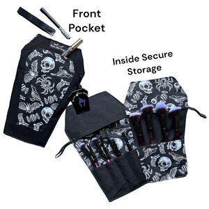 Makeup Tool Bag | Coffin Makeup Brush Bag | Goth Brush Bag | Artist ...