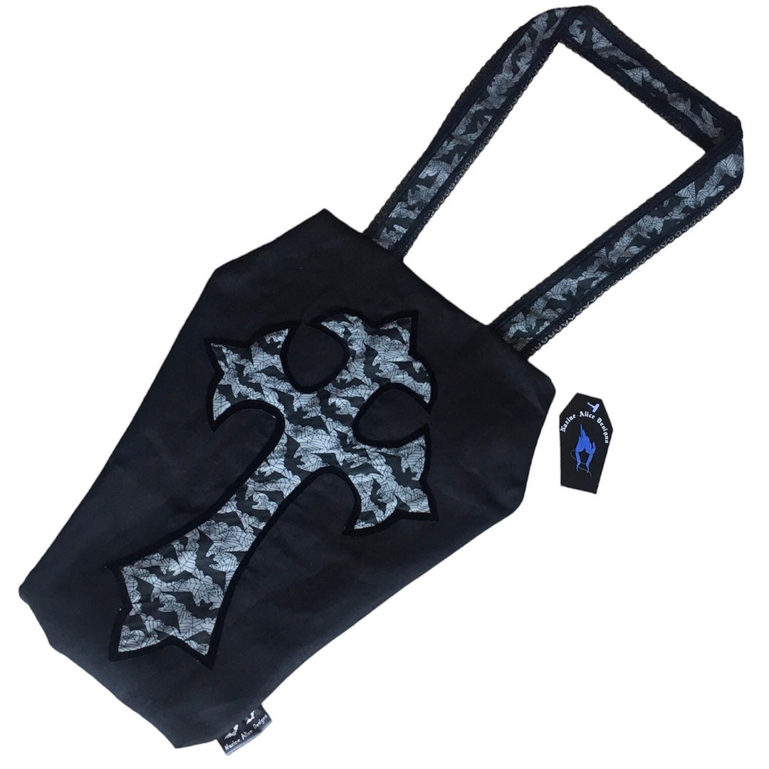 Bats Coffin Tote Bag | Goth Cross | Goth Tote Bag | Gothic Gift ...