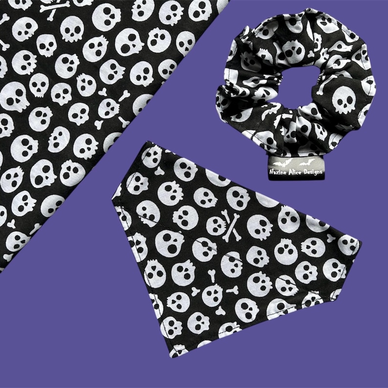Goth Skulls Pet Bandana | Gothic Dog & Cat Collar Neckwear - Etsy