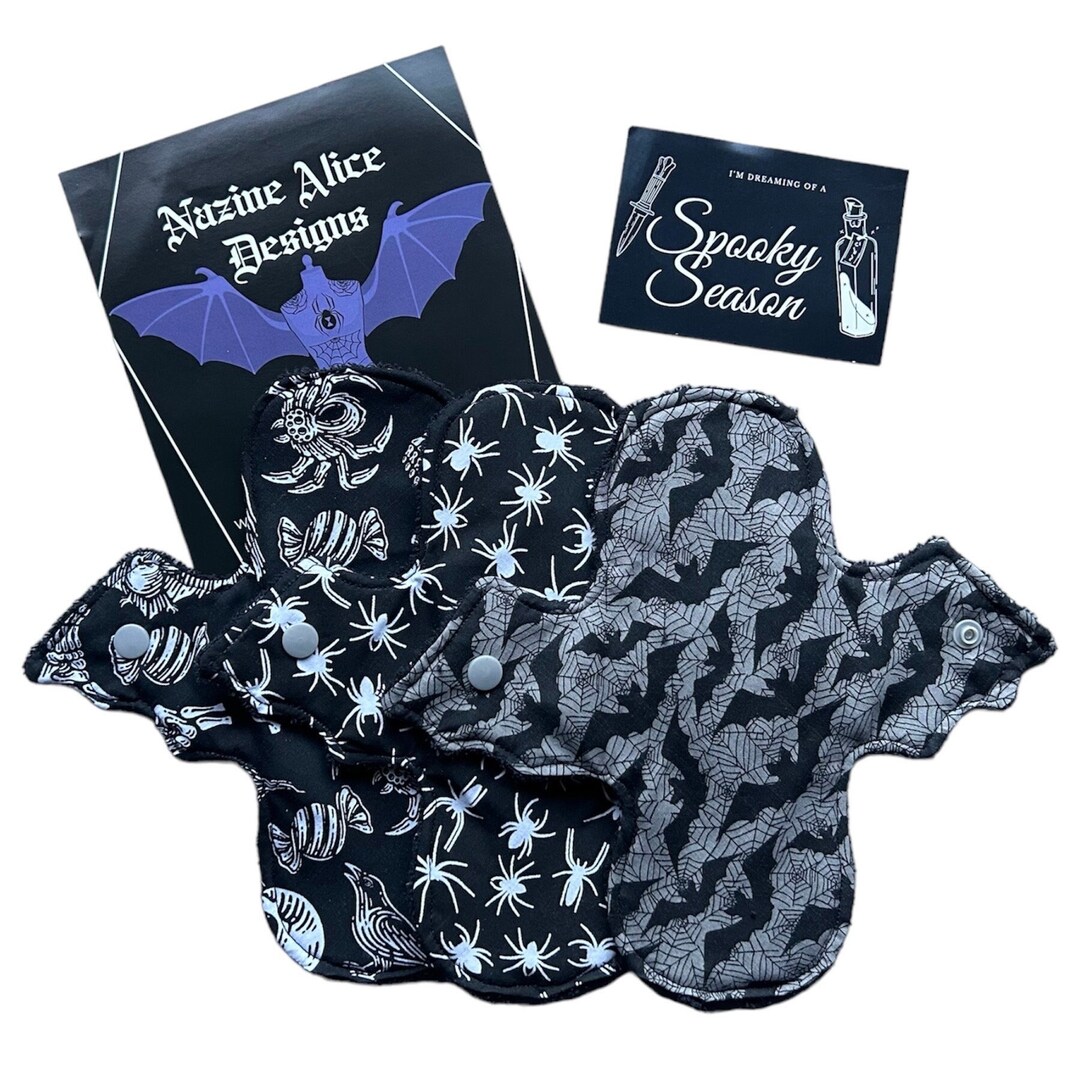 Gothic Reusable Cloth Sanitary Pads – Washable Panty Liners, Eco ...