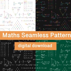 Seamless Maths Pattern Maths Background Seamless Maths Digital Paper ...