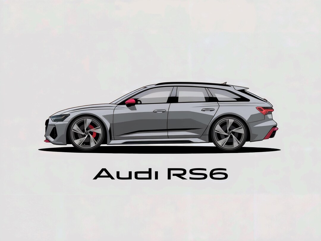 Audi RS6 Avant Illustration - Modern Automotive Wall Art Print | Poster ...