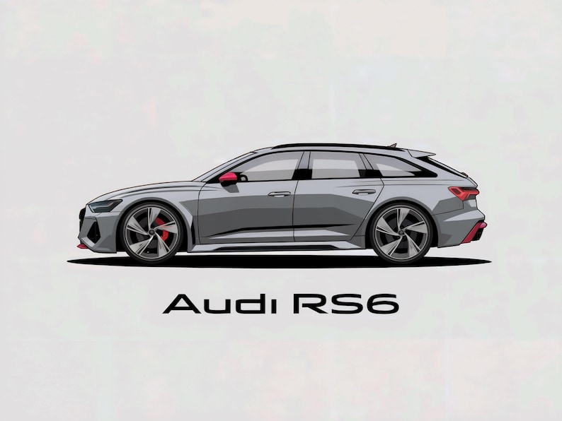 Audi RS6 Avant Illustration - Modern Automotive Wall Art Print | Poster ...