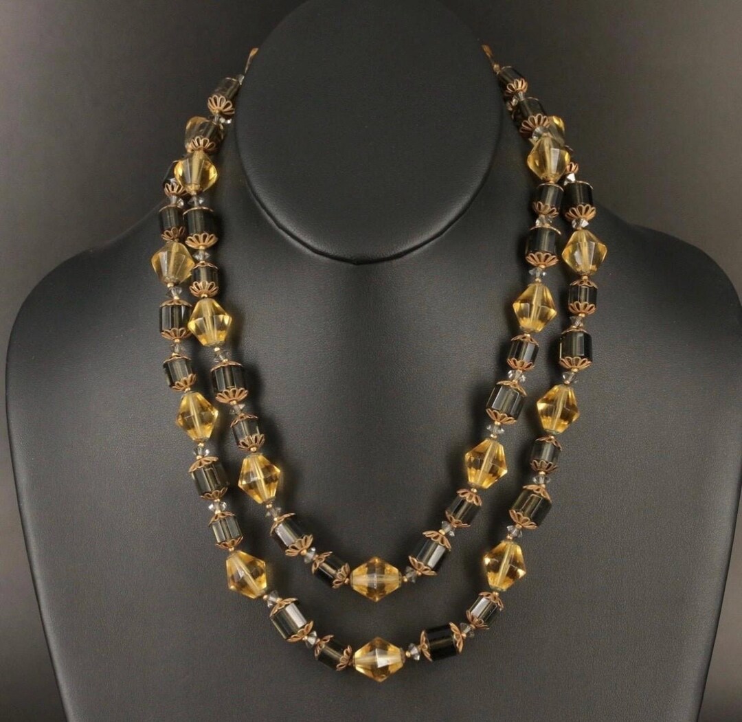 Vintage Signed Miriam Haskell Double Strand Necklace - Etsy