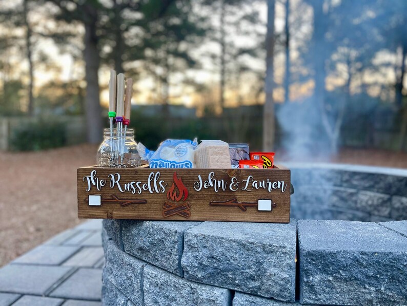 Wood Smore Station, Smores Gift Box, Outdoor Gift, Personalized Wedding ...