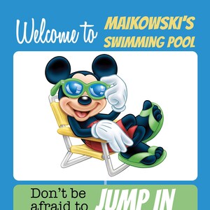 Disney Swimming Pool Sign - Personalized - Etsy