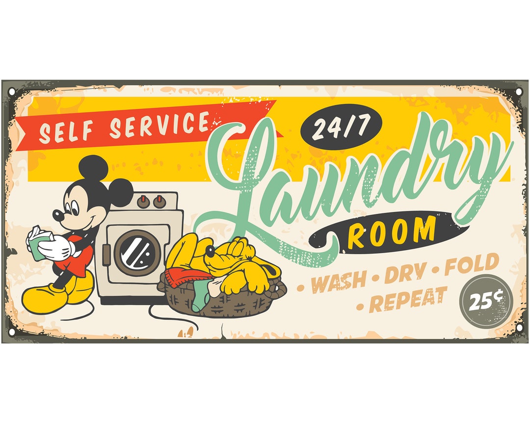 Disney Inspired Mickey Mouse Laundry Room Sign - Etsy