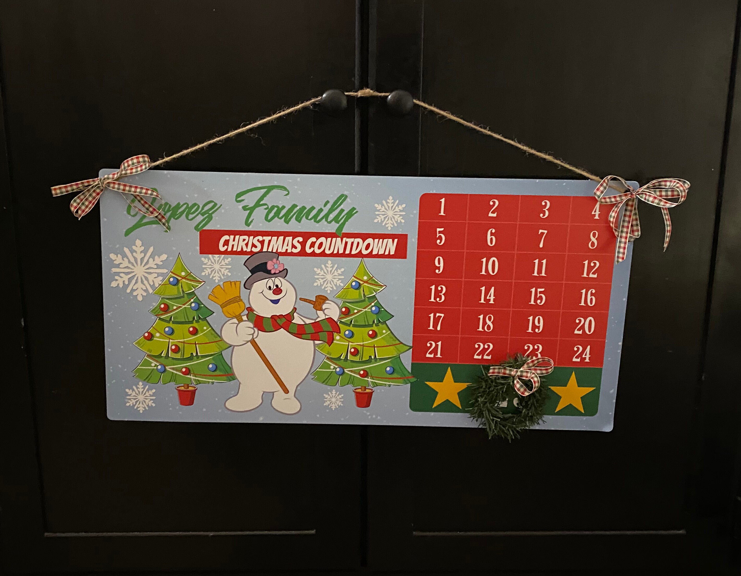 Personalized Frosty the Snowman Christmas Countdown Magnetic Sign - Etsy