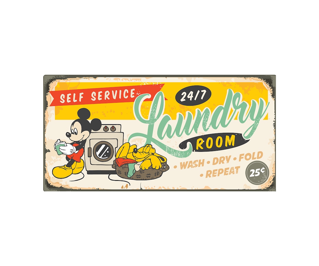 Disney Inspired Mickey Mouse Laundry Room Sign - Etsy