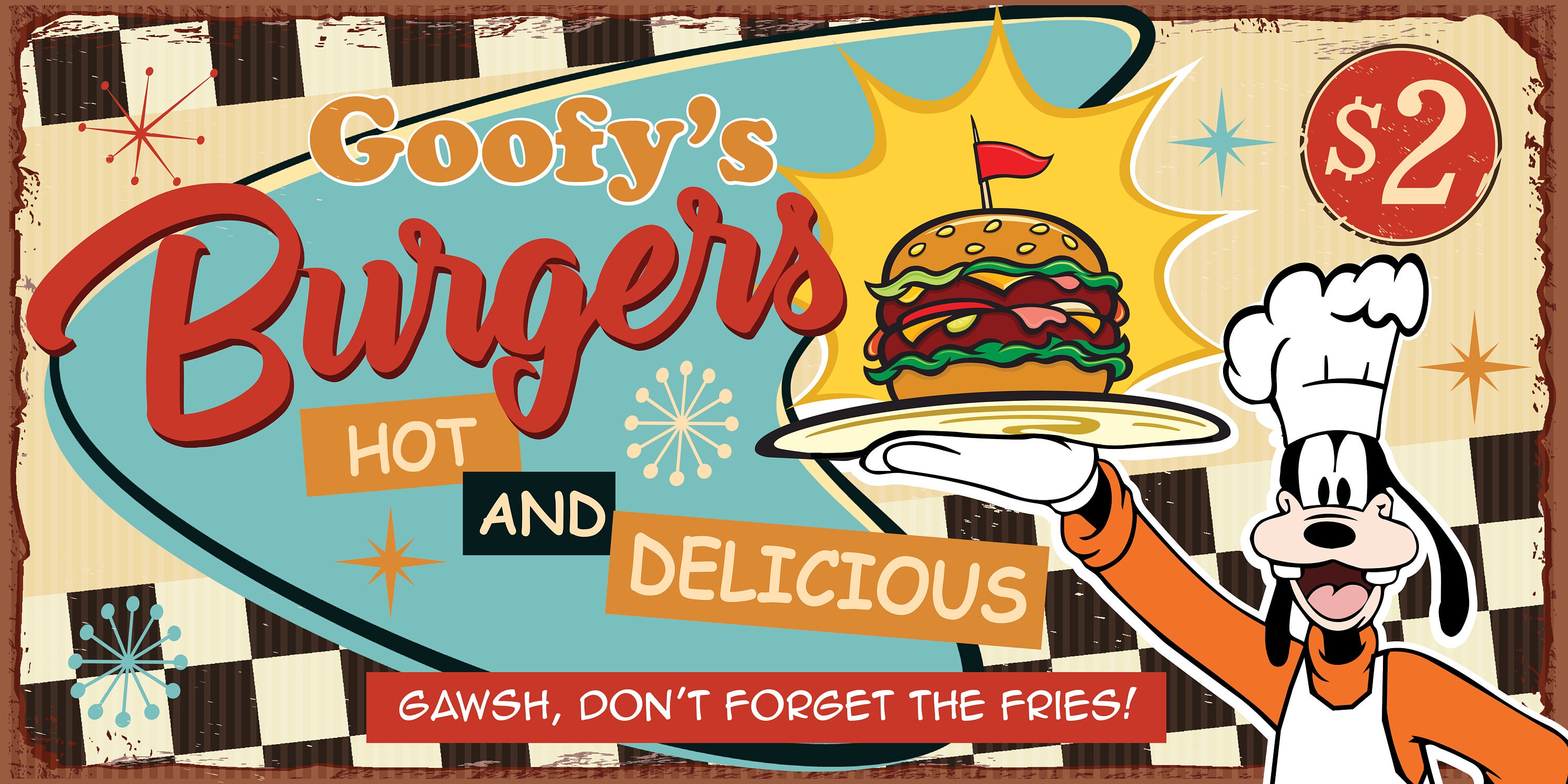 Disney Inspired Goofy's Burgers Sign - Etsy