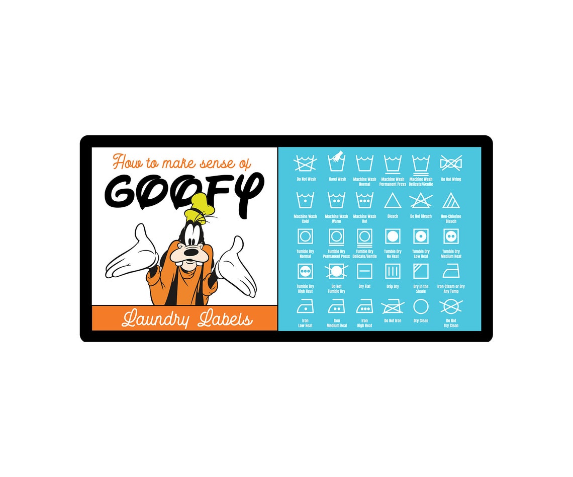 Disney-inspired Goofy Laundry Label Sign - Etsy