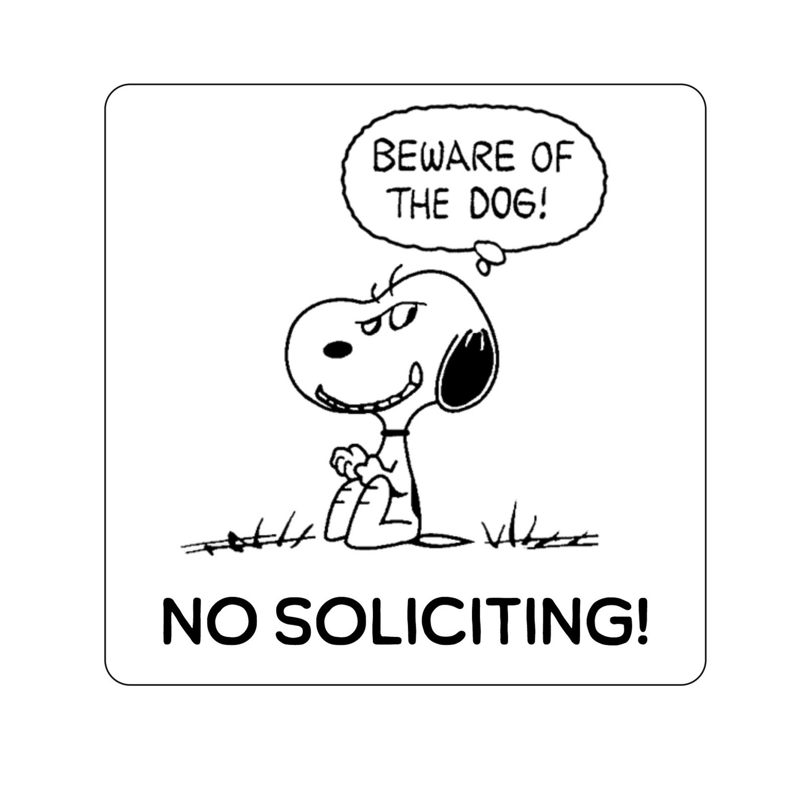 Peanuts Snoppy No Soliciting Sign - Beware of the Dog! - Etsy