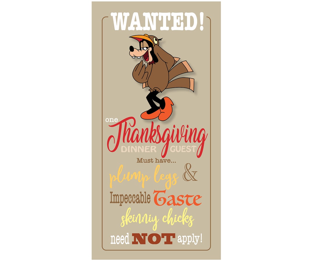 Disney Wanted Thanksgiving Guest Sign - Etsy