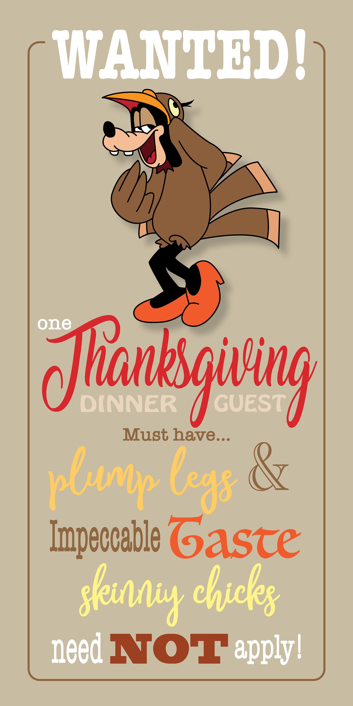 Disney Wanted Thanksgiving Guest Sign - Etsy