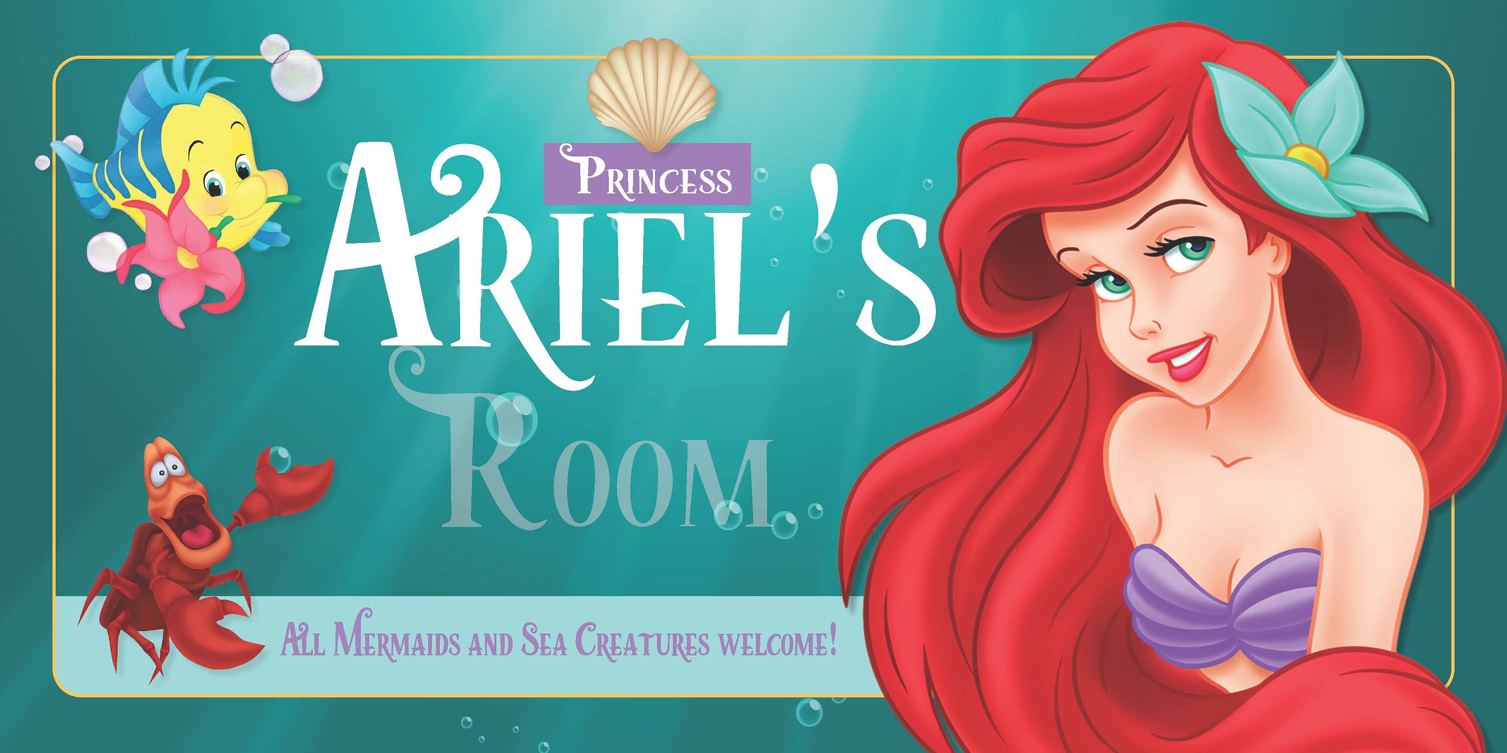 Personalized Disney Ariel the Little Mermaid Room Sign - Etsy.de