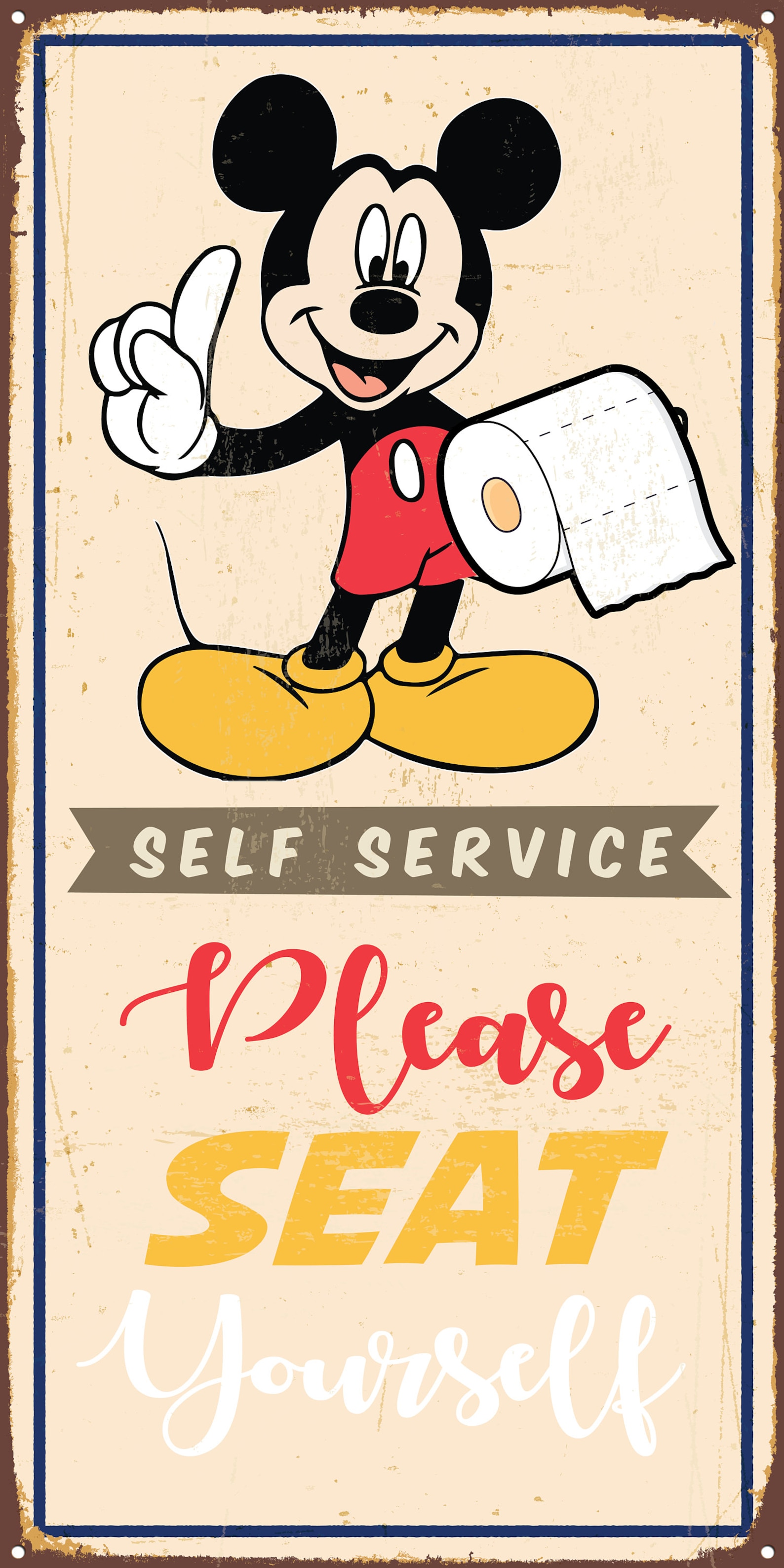 Disney Mickey Mouse Bathroom Sign - Etsy