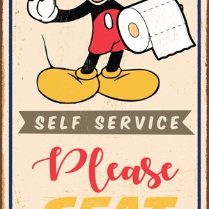 Disney Mickey Mouse Bathroom Sign - Etsy