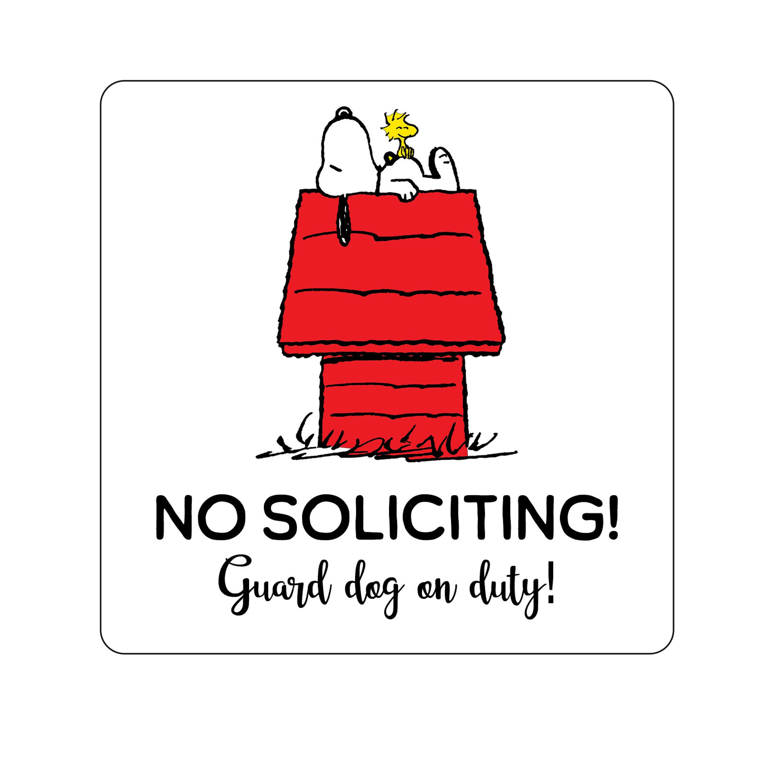 Peanuts Inspired Snoppy No Soliciting Sign - Guard Dog on Duty! - Etsy