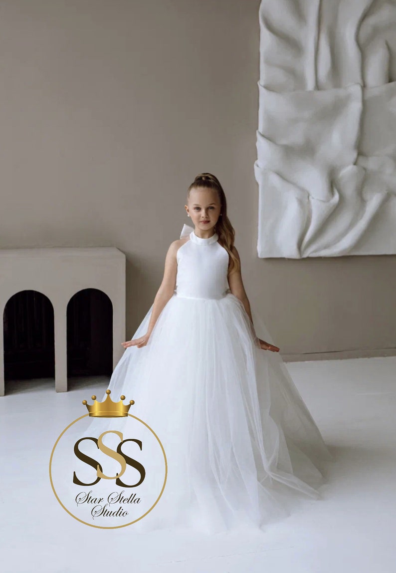 Ivory Girl Dress, Ivory Girl Dress Tulle, Tutu Flower Girl Dress ...