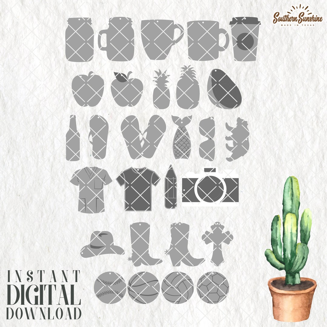 28 Keychain Blanks SVG | Keychain Shapes SVG | Digital Download ...