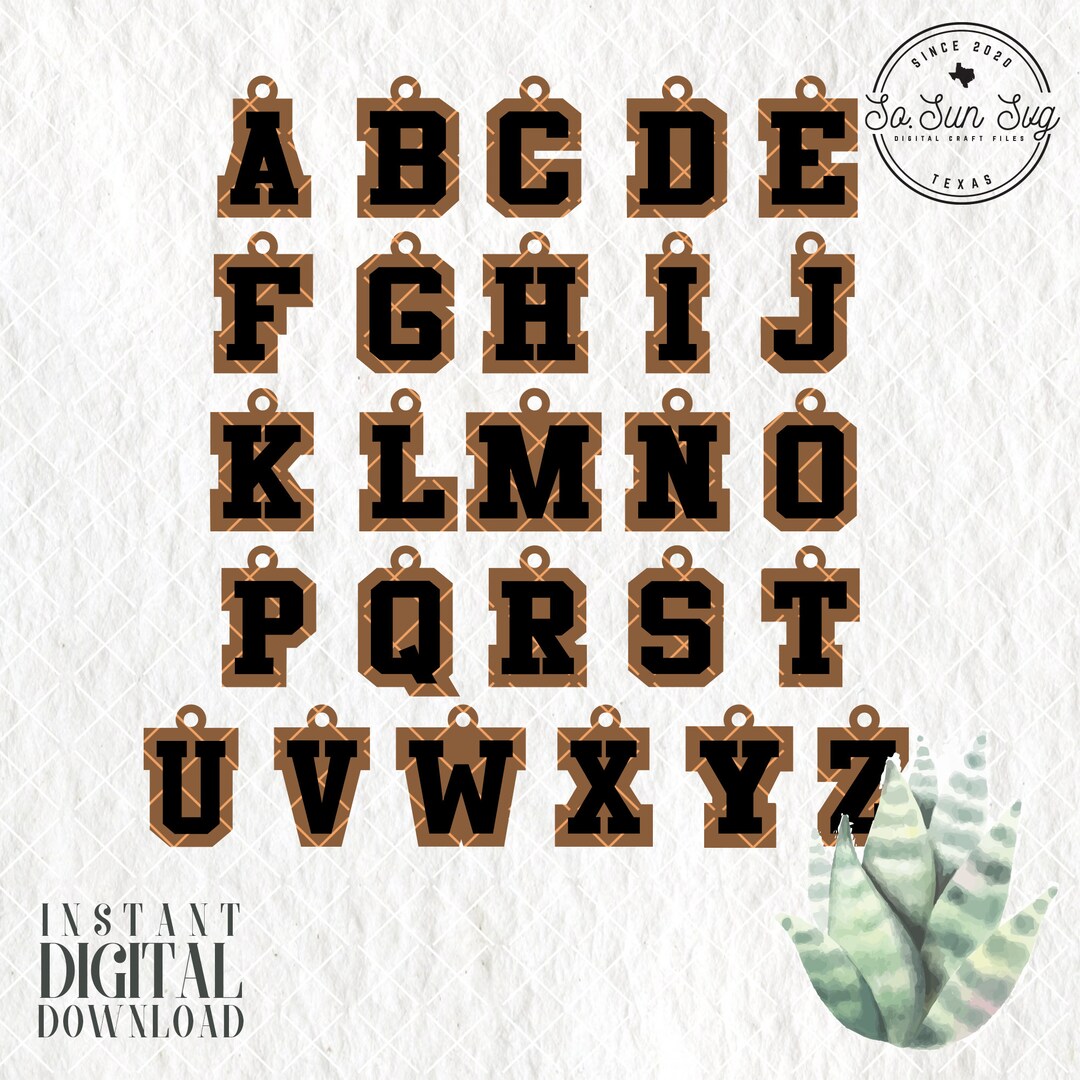 FULL ALPHABET Keychain SVG, Letter Keychain File, 26 Letter File ...