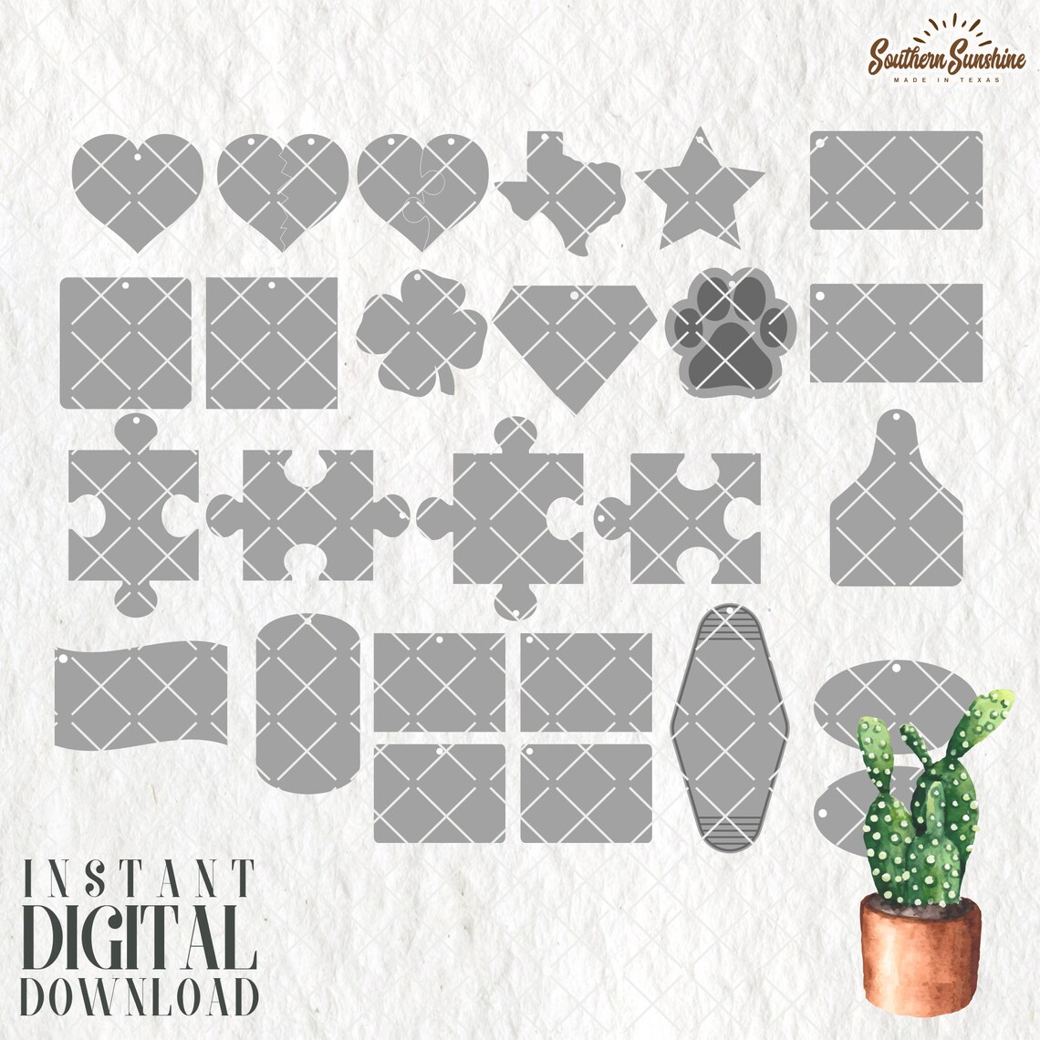 26 Keychain Blanks SVG | Keychain Shapes SVG | Digital Download ...