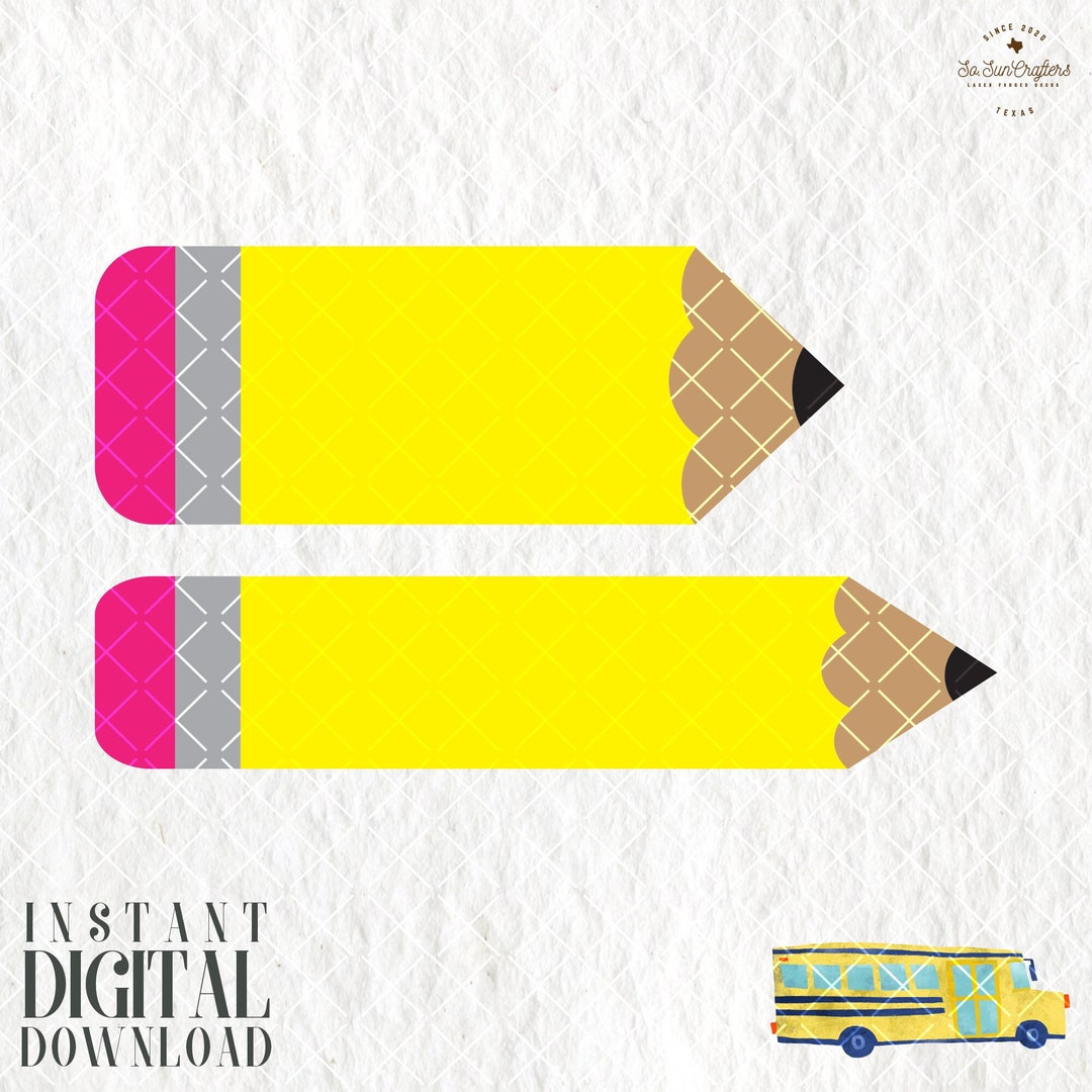Digital File SVG Pencil SVG Back To School Digital File Pencil Digital 