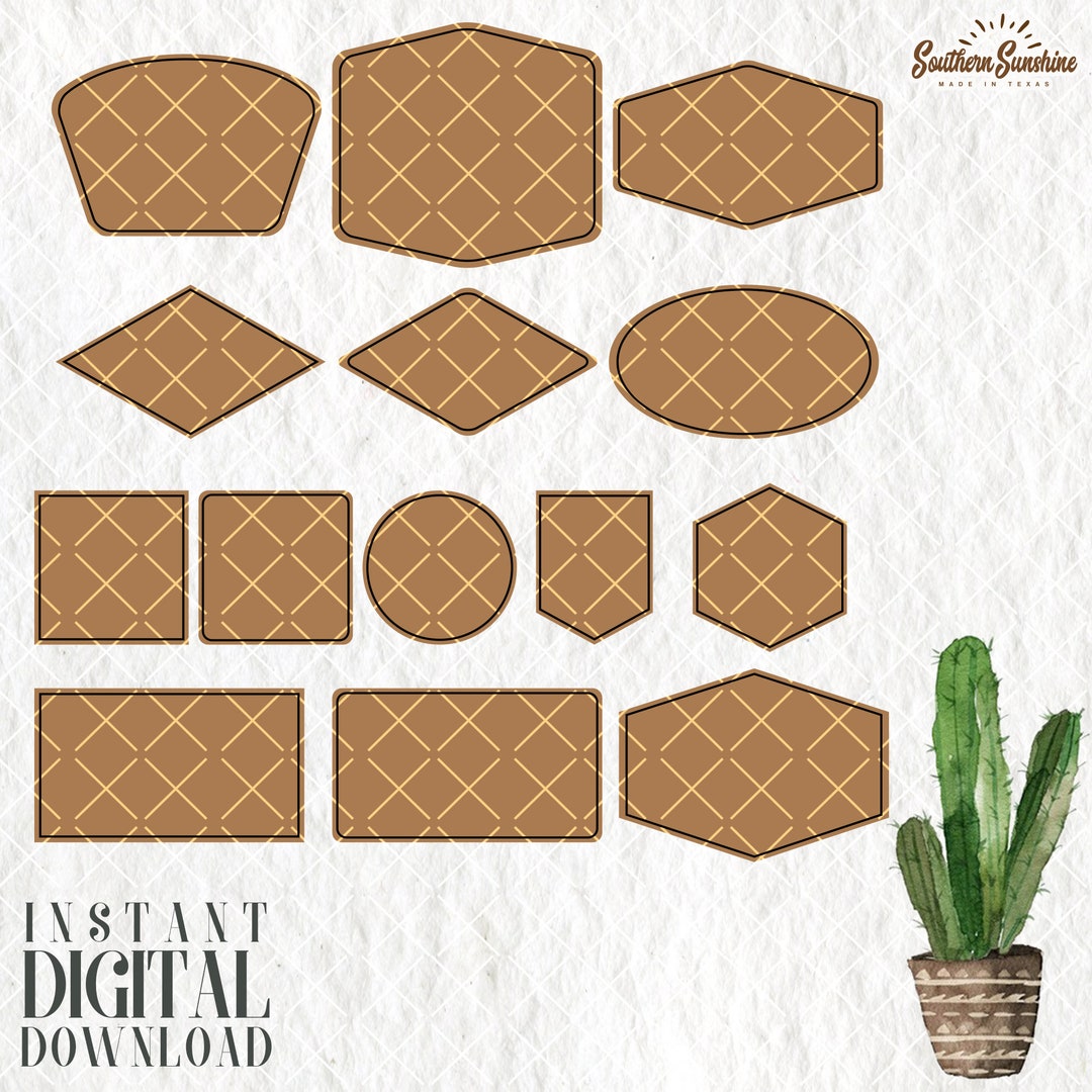 Digital Cut File | SVG Leather Patch Bundle | 14 Hat Patches | Leather ...
