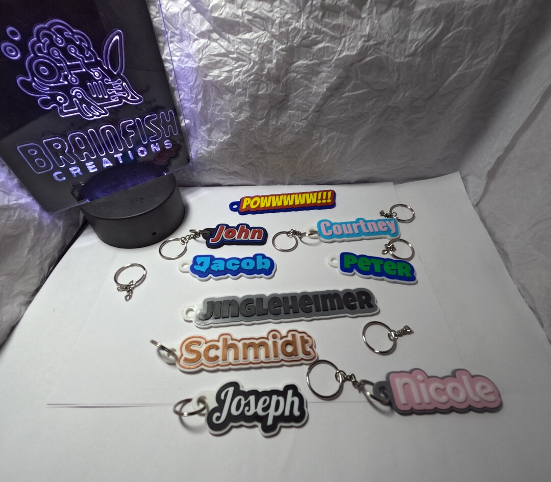 Custom 3D Printed Name Tag, Personalized Keychains, ID Tags, Bookbag ...