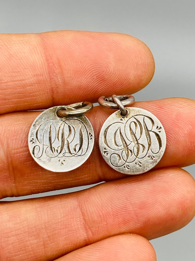 Antique Silver Love Tokens With Initials in 1.5 Cm Diameters - Etsy